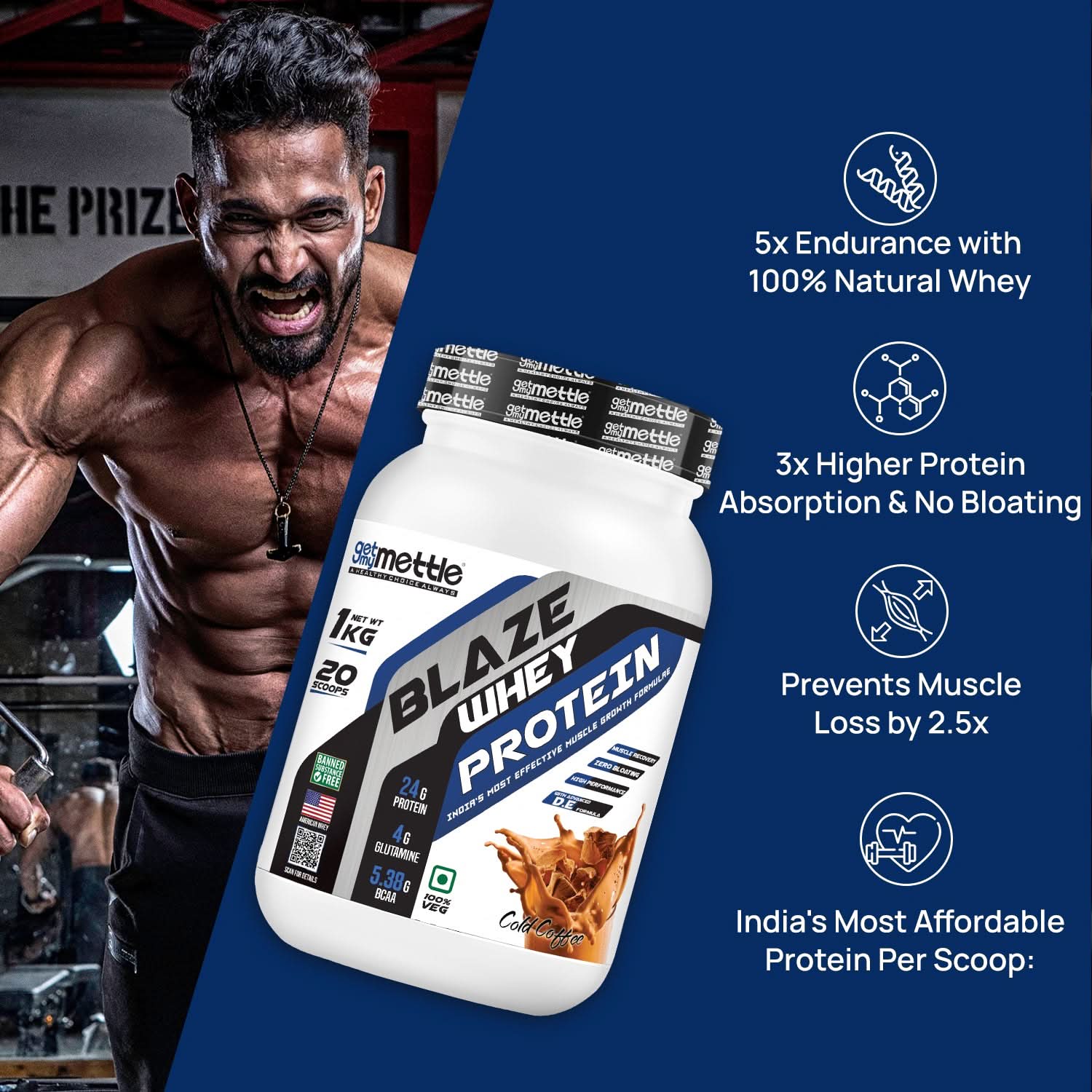 Blaze Whey Protein Powder for Muscle Growth and Recovery – GetMyMettle